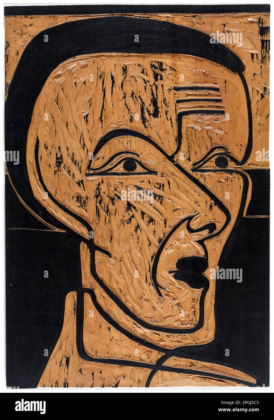 Ernst Ludwig Kirchner, Self portrait, drawing stock, woodcut printing ...