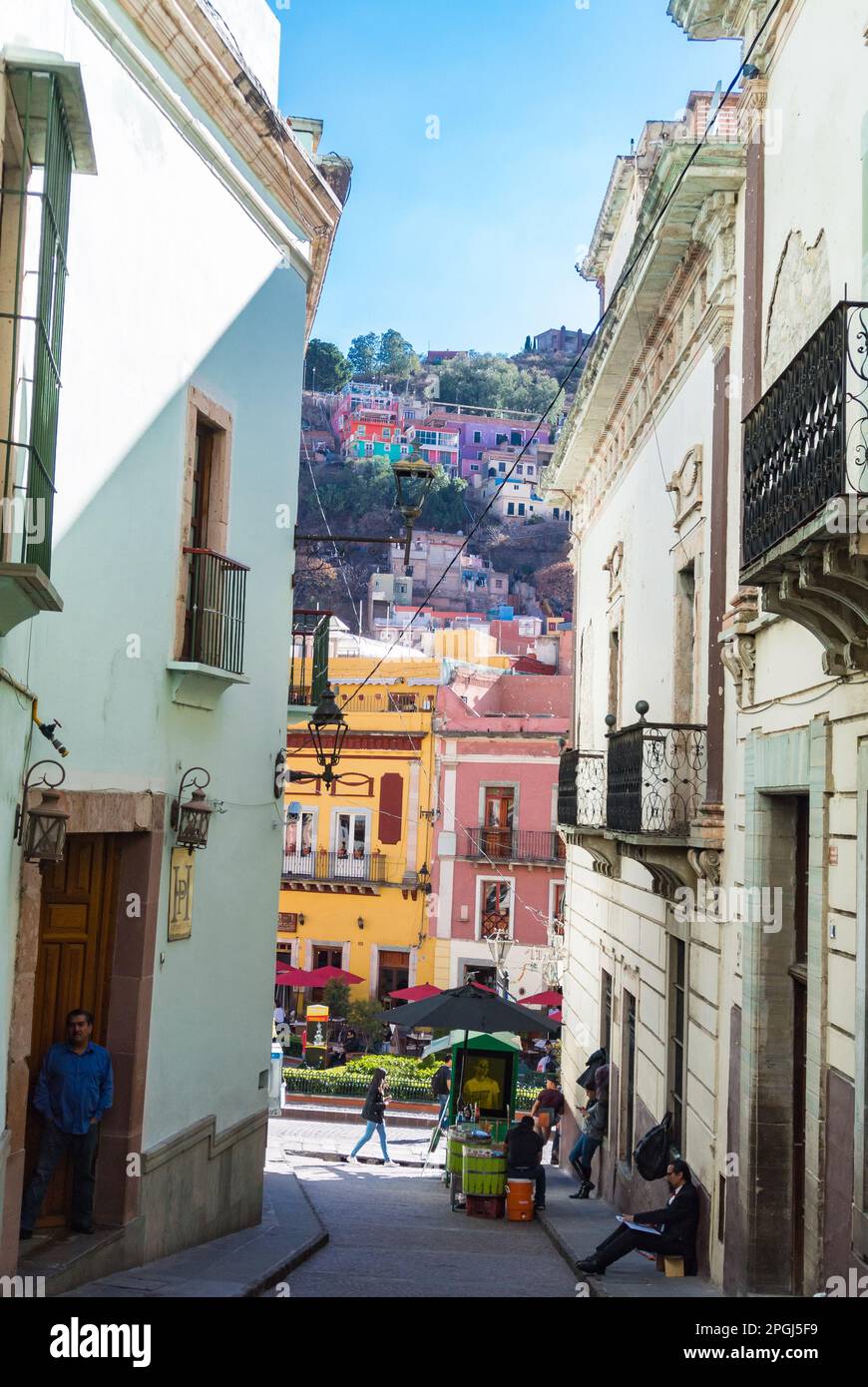 Guanajuato, Guanajuato, Mexico, A landscape with colorful houses on the ...