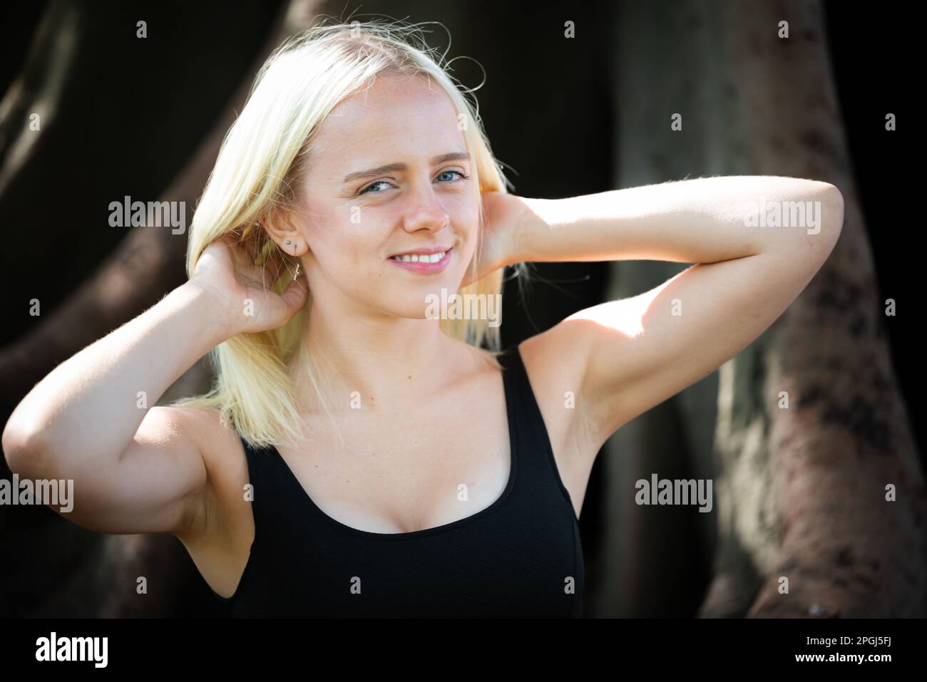 A Blonde Girl in the Company's Gardens, Cape Town, South Africa Stock ...