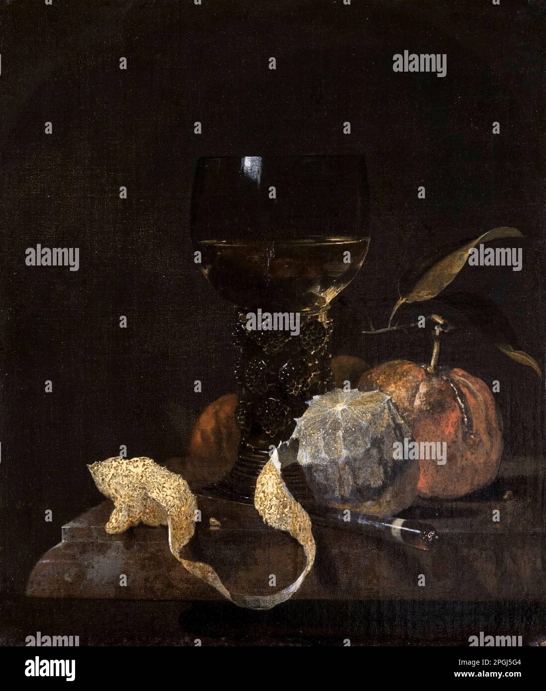 Willem Kalf, Still Life with Roemer, Lemon and Oranges, painting in oil ...