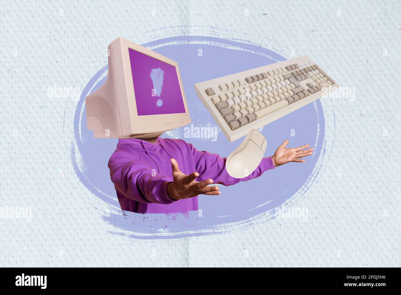 Collage template advertisement addicted funny headless user computer ...