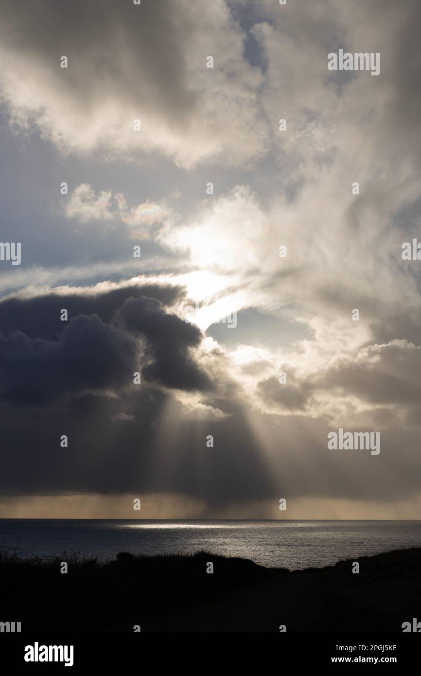 Loe Bar beach and Loe Pool near Helston and Porthleven, Cornwall, UK ...