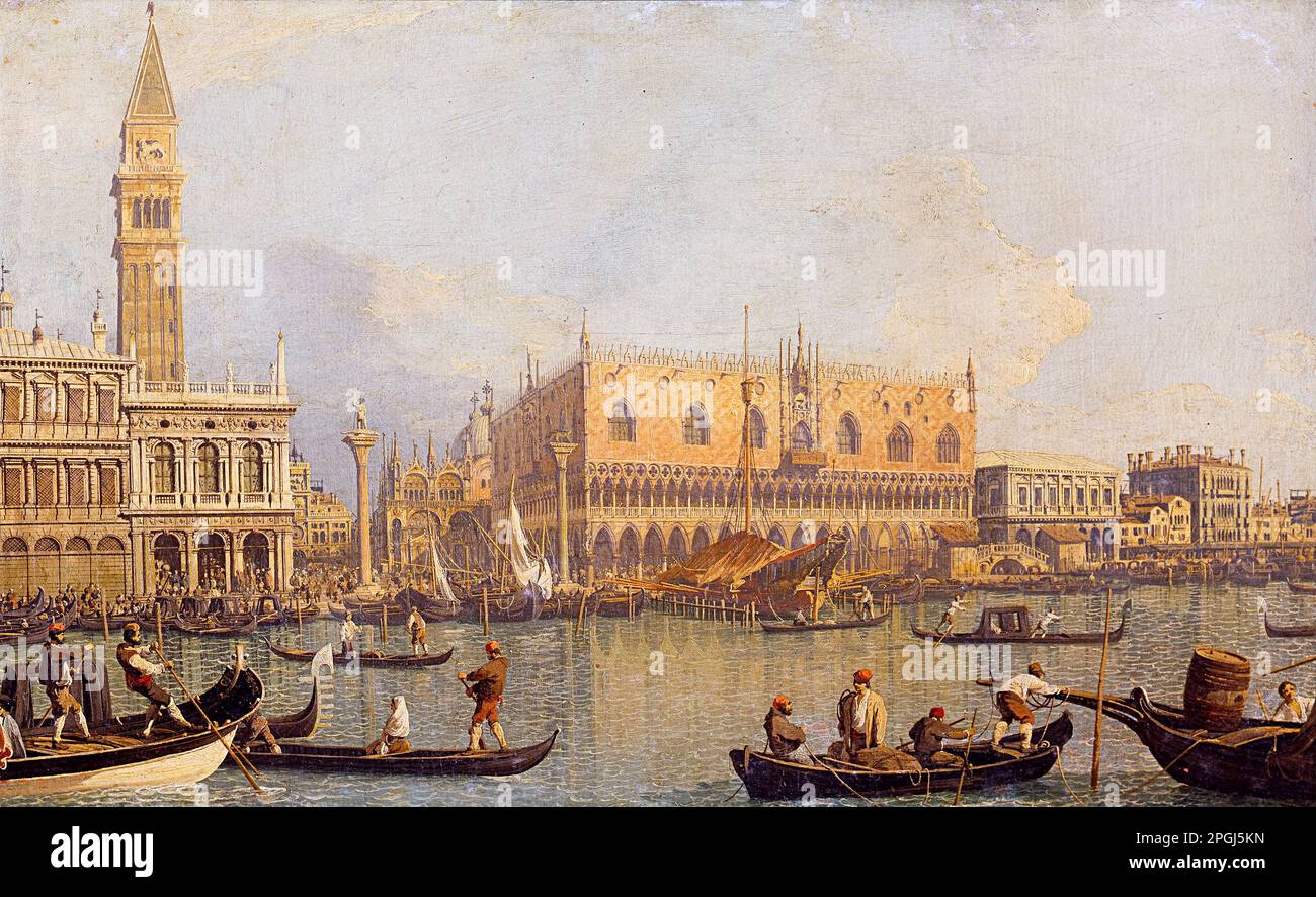 Canaletto (Giovanni Antonio Canal) painting, View of the Ducal Palace ...
