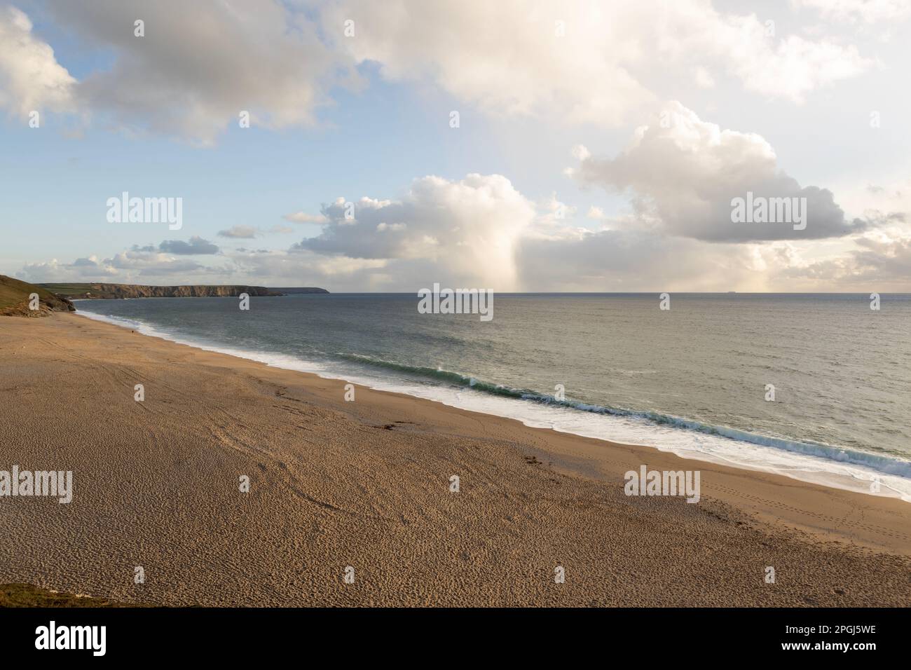 Loe Bar beach and Loe Pool near Helston and Porthleven, Cornwall, UK ...