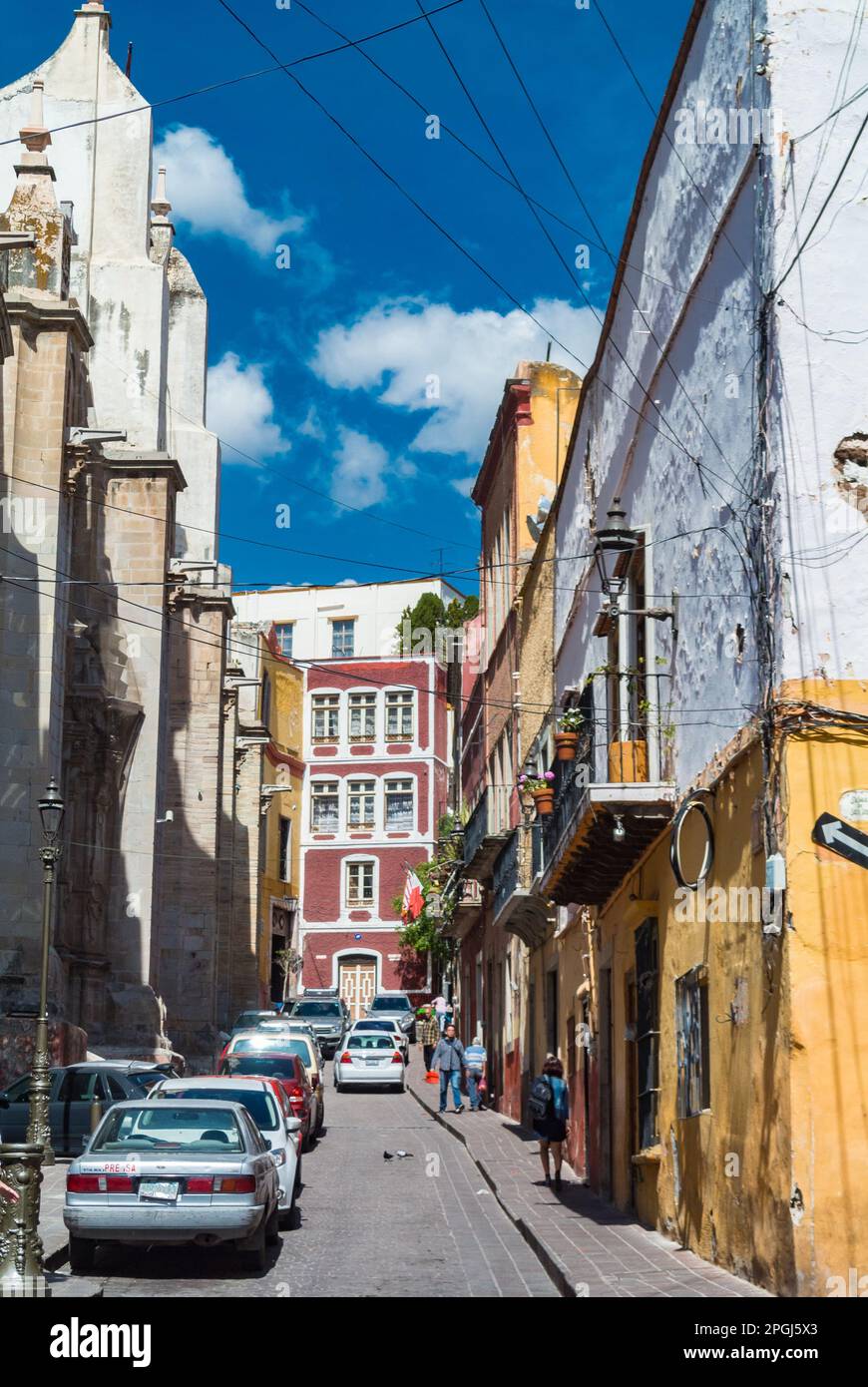 Guanajuato, Guanajuato, Mexico, A street scene with colonial ...