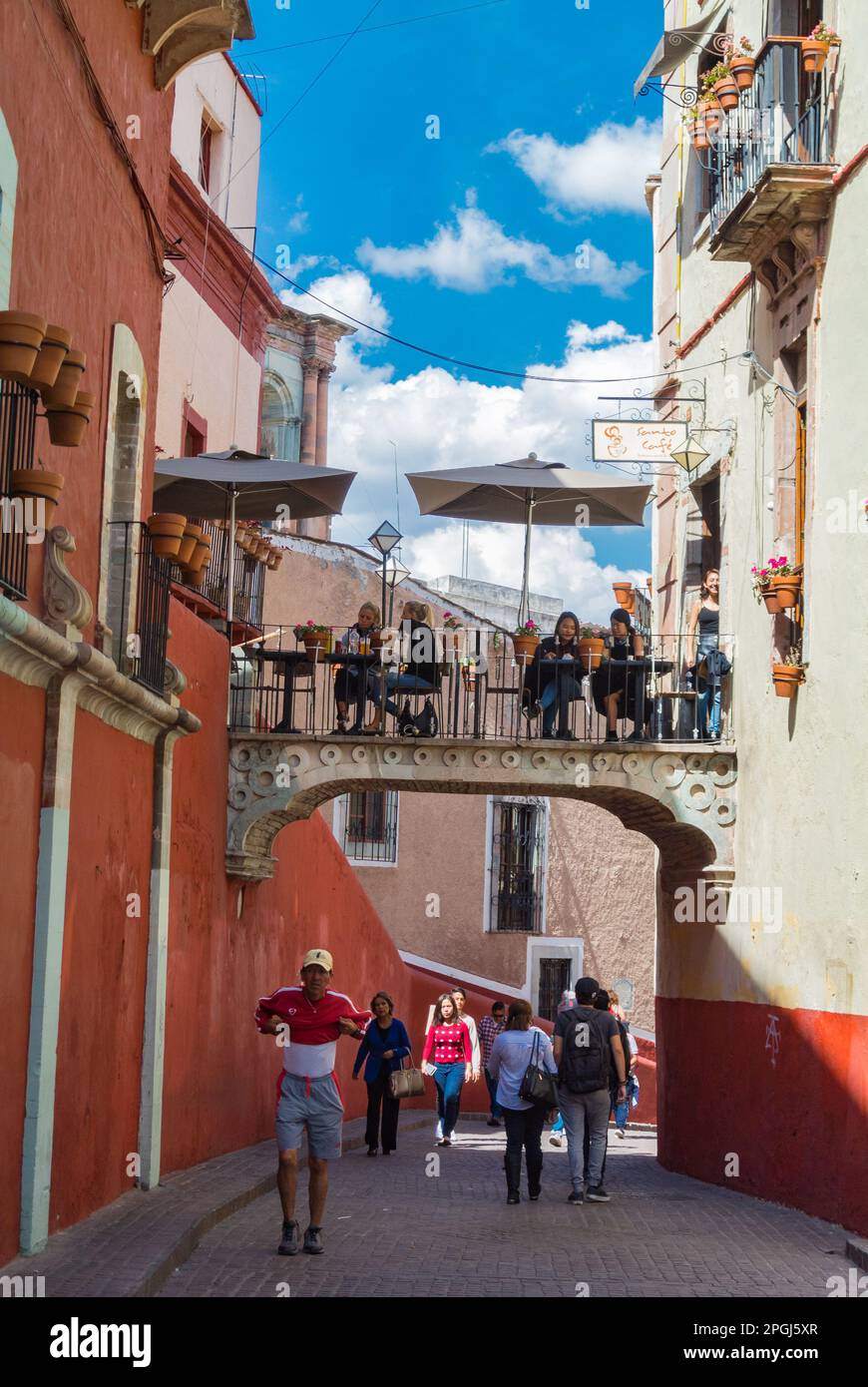 Guanajuato, Guanajuato, Mexico, A street scene with colonial ...