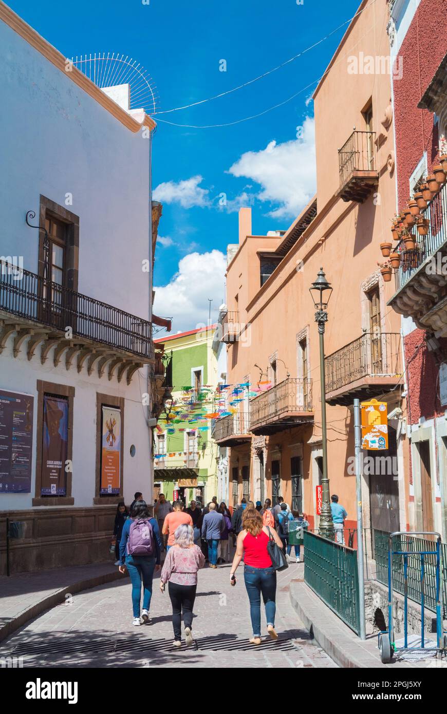 Guanajuato, Guanajuato, Mexico, A street scene with colonial ...