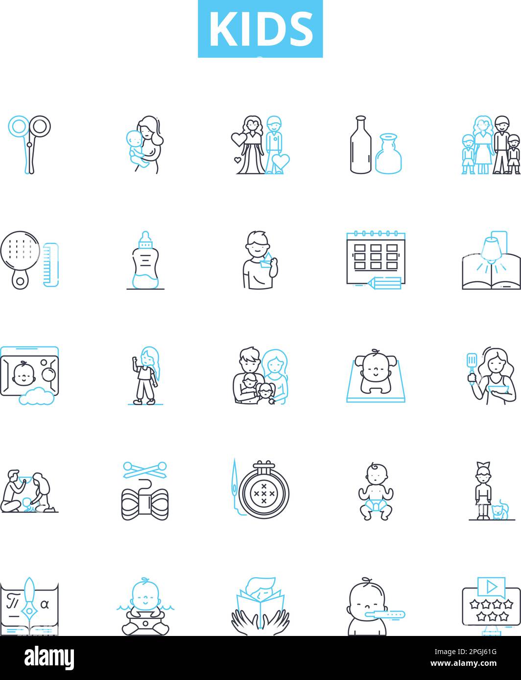 Kids vector line icons set. Children, Toddlers, Babies, Preschoolers ... Kids vector line icons set. Children, Toddlers, Babies, Preschoolers ...
