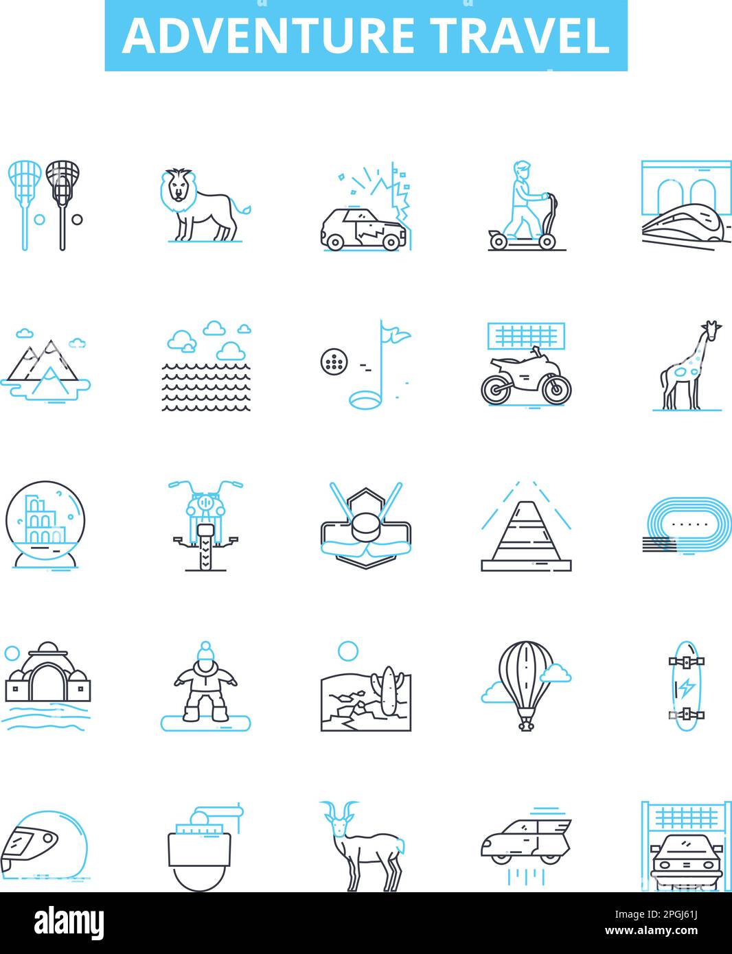 Adventure travel vector line icons set. Adventure, Travel, Expedition ...