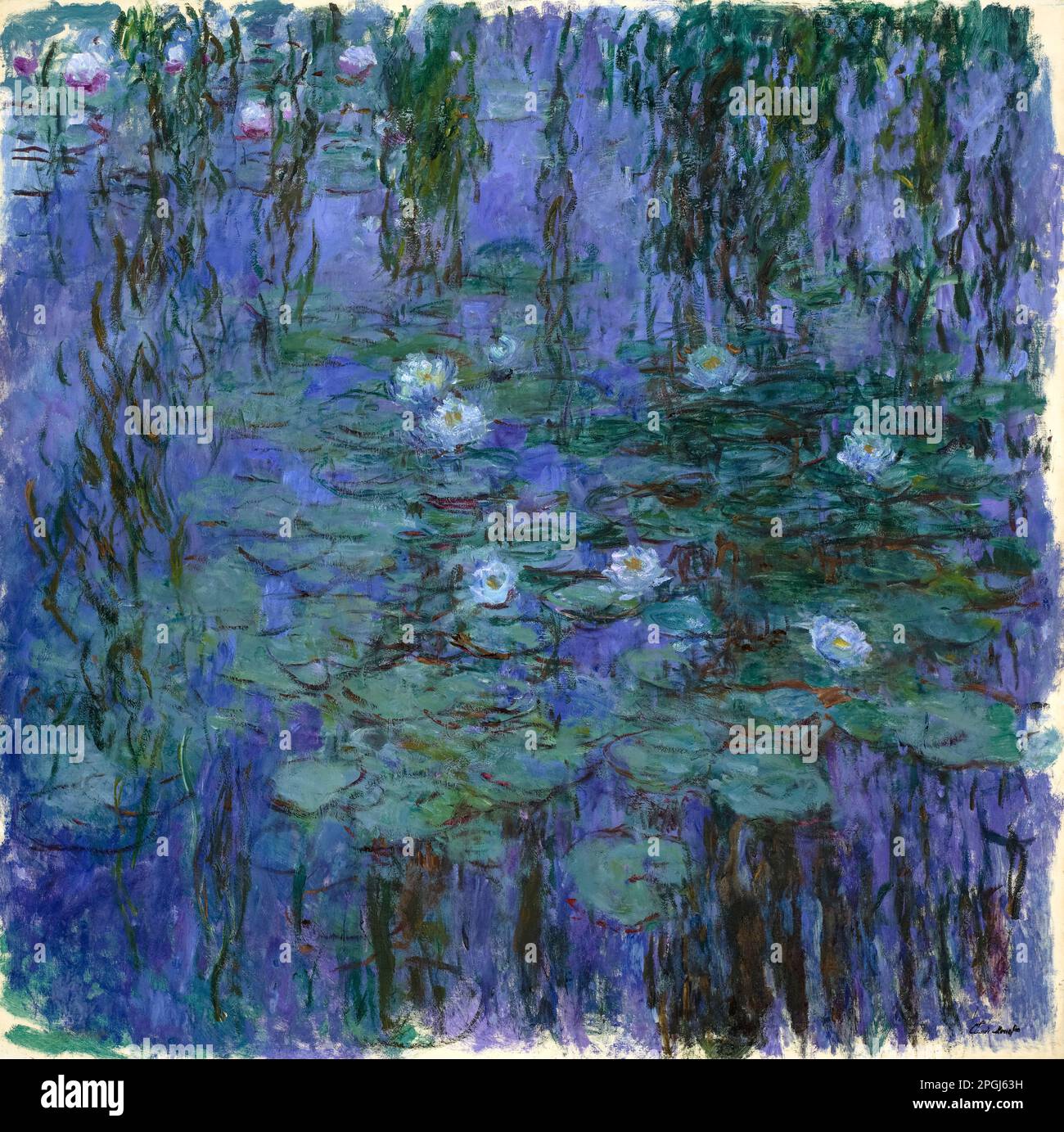 Claude Monet, Blue Water Lilies, painting in oil on canvas, 1916-1919 ...