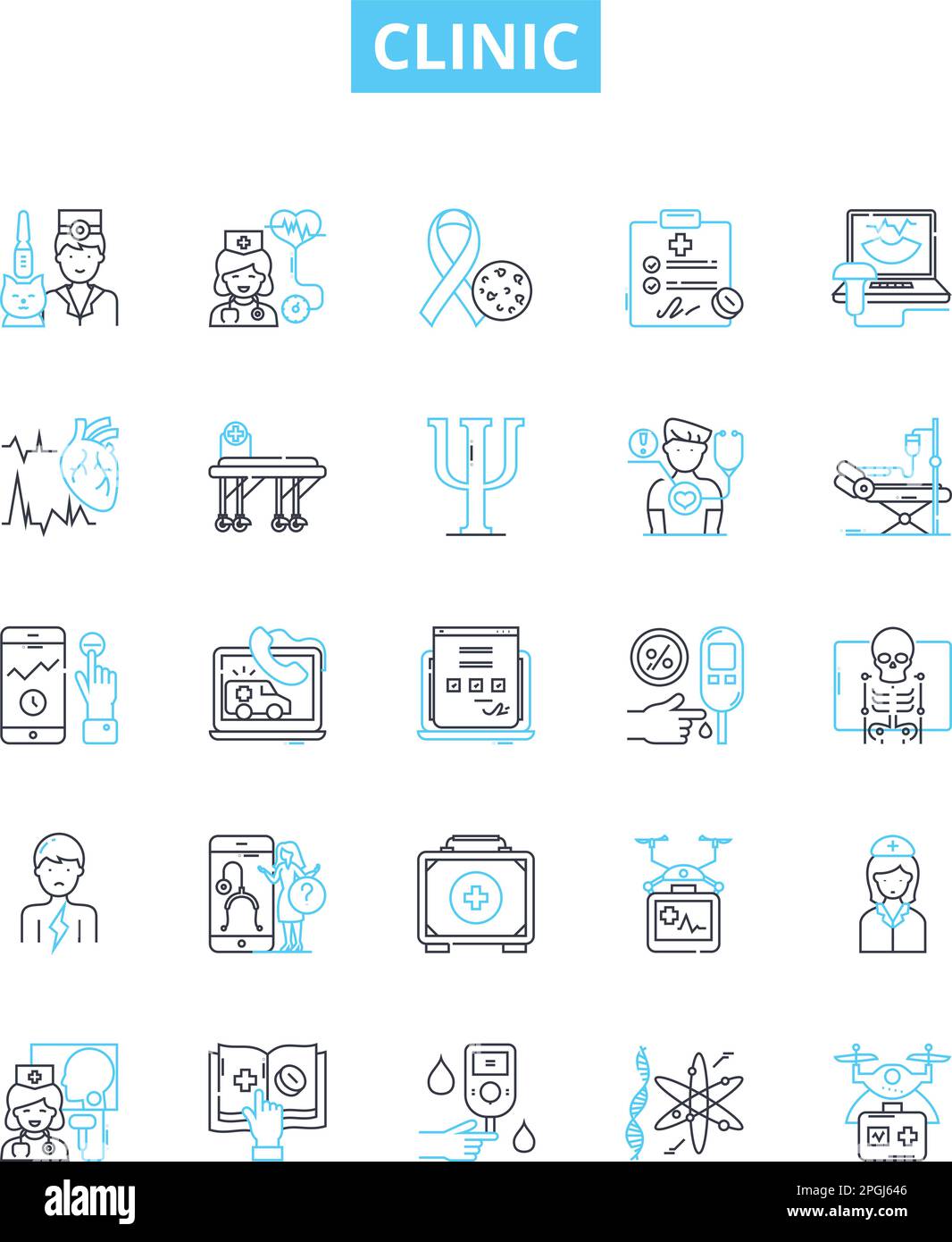 Clinic vector line icons set. Clinic, Medical, Healthcare, Outpatient ...