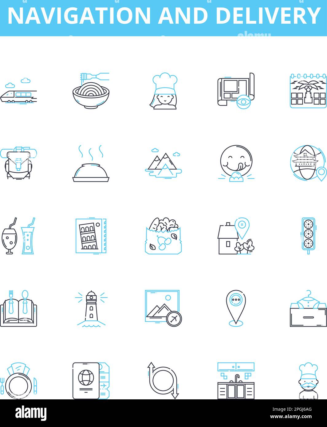 Navigation and delivery vector line icons set. Navigation, Delivery ...