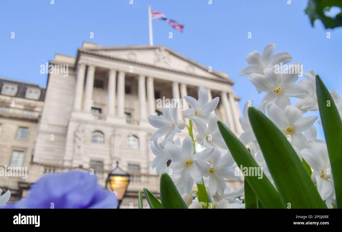 London, England, UK. 23rd Mar, 2023. Exterior view of the Bank of ...