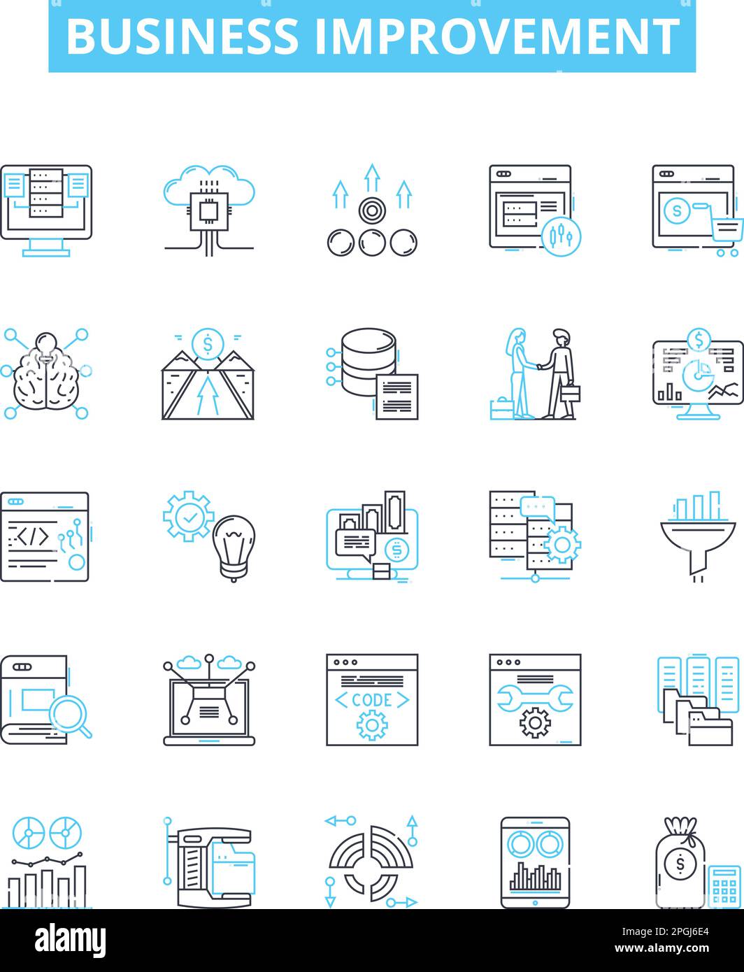 Business improvement vector line icons set. Optimization, Performance ... Business improvement vector line icons set. Optimization, Performance ...