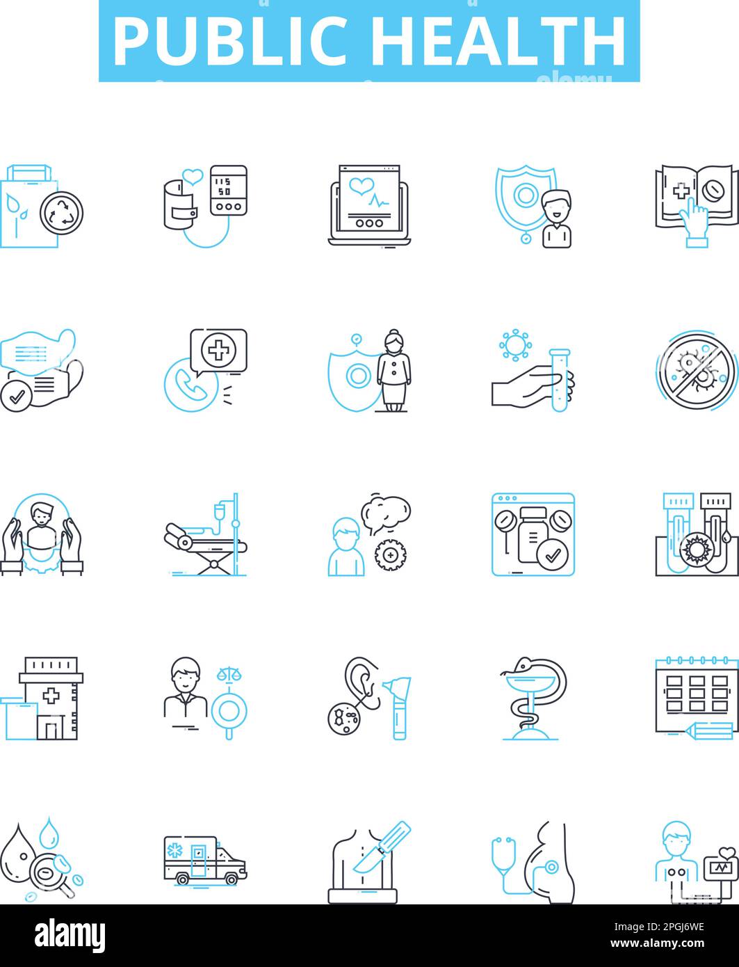 Public health vector line icons set. Public, Health, Safety, Hygiene ...