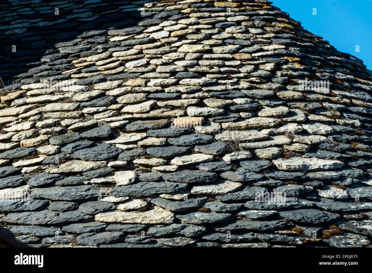 Traditional slate roof in Auvergne, France Stock Photo - Alamy