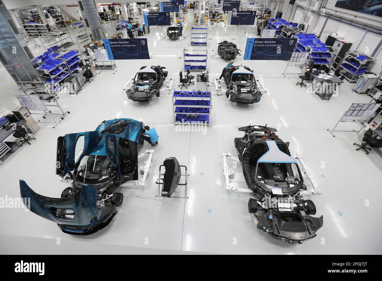 Assembly line producing Electric Hyper car Rimac Nevera is pictured at ...