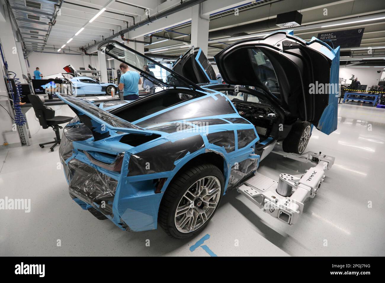 Assembly line producing Electric Hyper car Rimac Nevera is pictured at ...