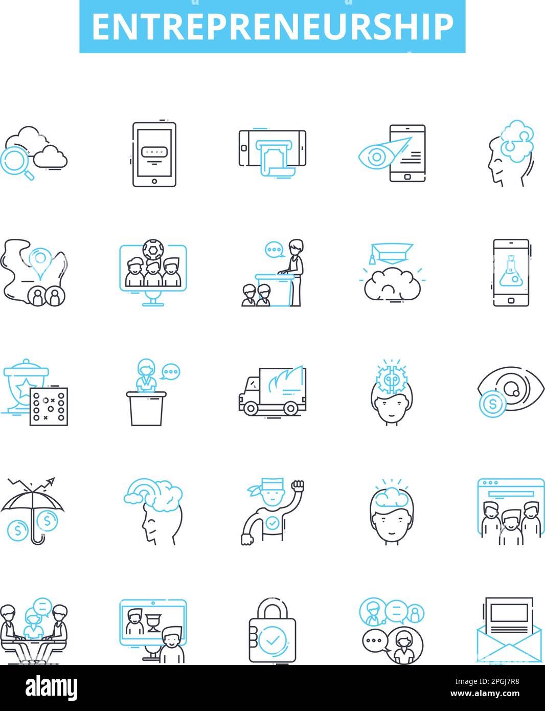 Entrepreneurship vector line icons set. Entrepreneurship, Startups ...