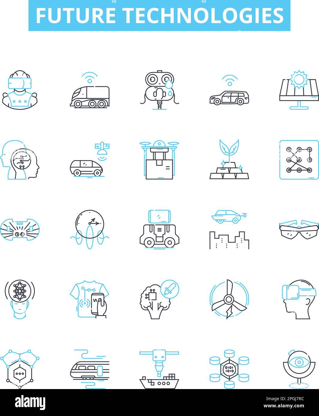 Future technologies vector line icons set. AI, Robotics, BigData ... Future technologies vector line icons set. AI, Robotics, BigData ...