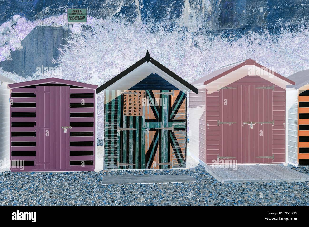 Abstract beach huts Stock Photo - Alamy