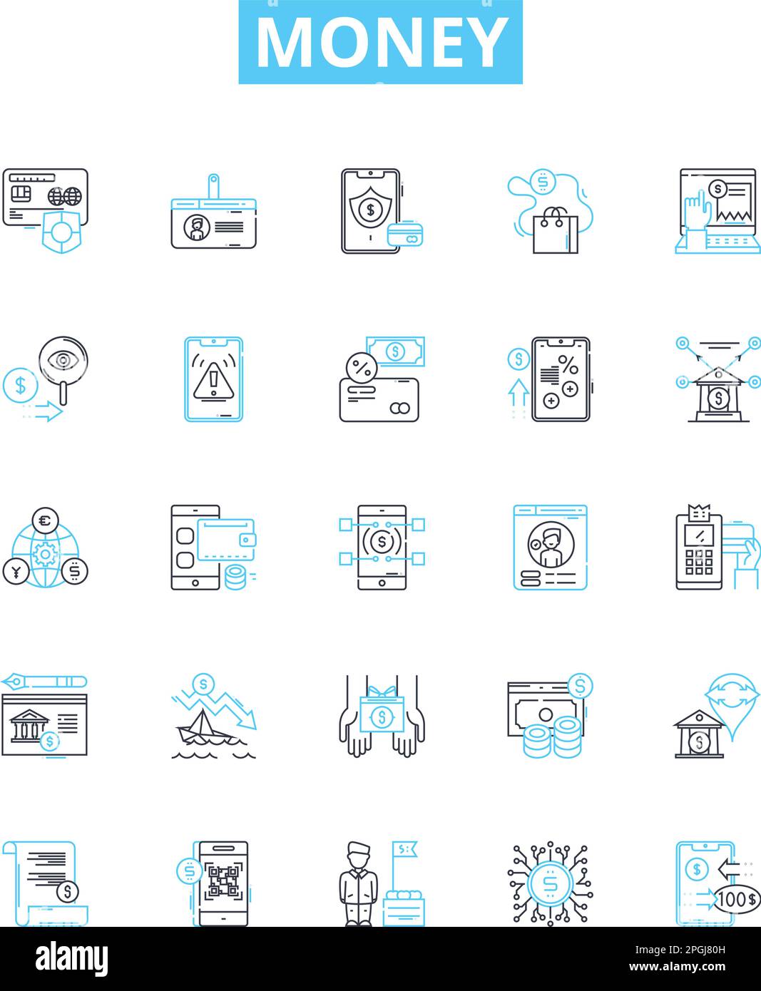 Money vector line icons set. Cash, Funds, Riches, Currency, Capital ...
