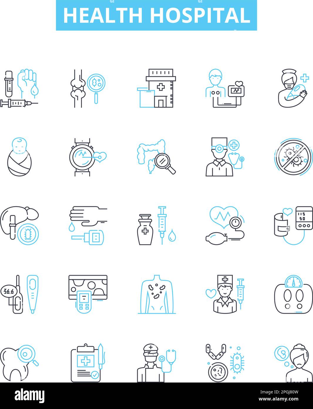 Health hospital vector line icons set. Hospital, Health, Care, Medical ...
