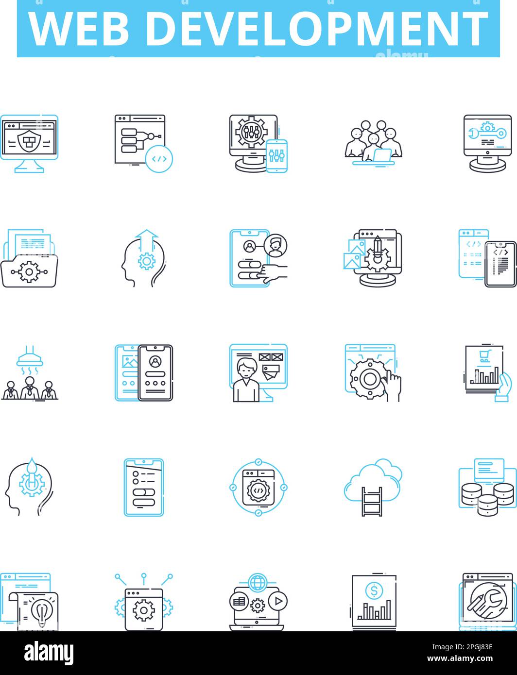 Web Development Vector Line Icons Set Web Development Html Css Javascript Ajax Php