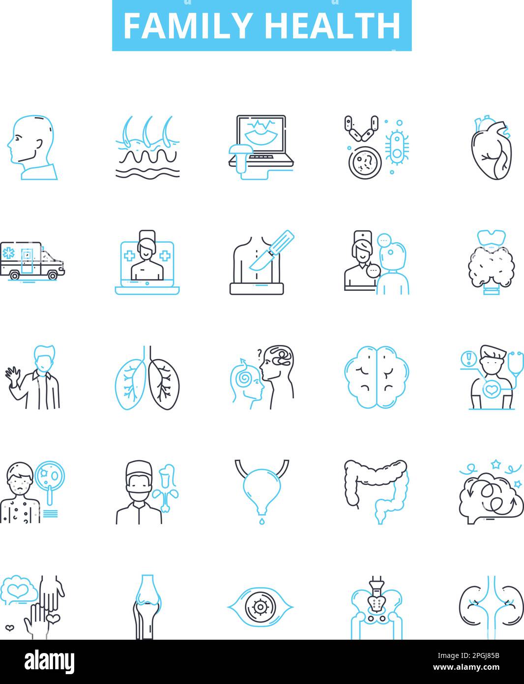 Family health vector line icons set. Family, Health, Wellbeing ...