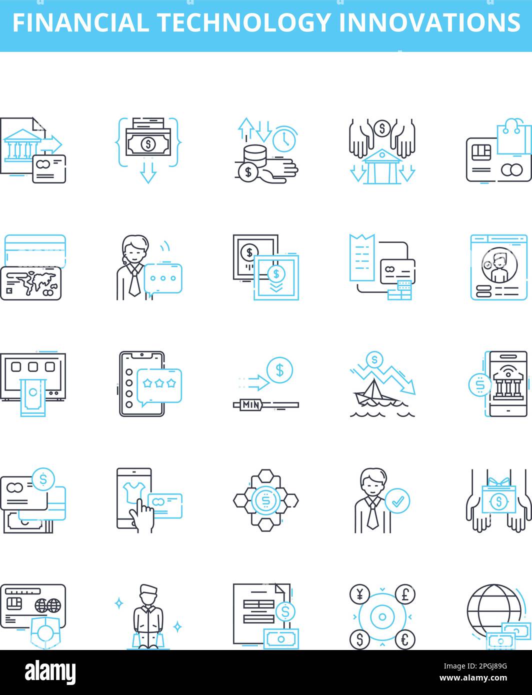 Financial technology innovations vector line icons set. Fintech ... Financial technology innovations vector line icons set. Fintech ...