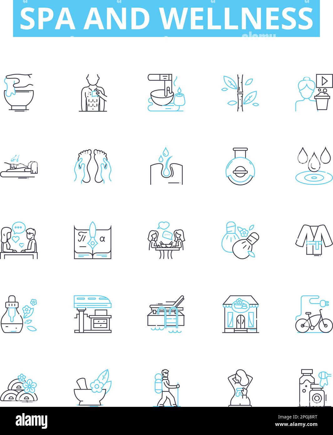 Spa and wellness vector line icons set. Spa, Wellness, Relaxation, Beauty, Therapy, Massage, Hot ...