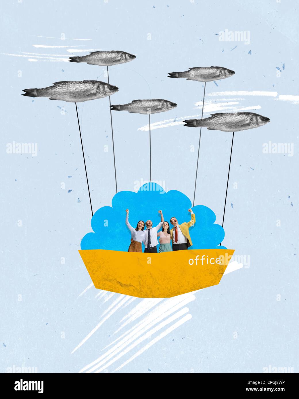 Positive office workers celebrating professional success and well done ...