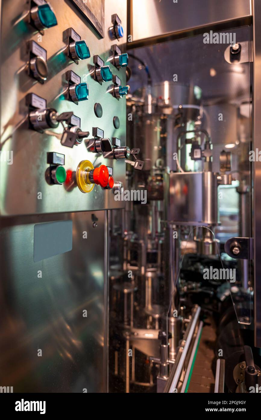 Automated Wine Bottling on Conveyor Belt in Factory in Switzerland ...