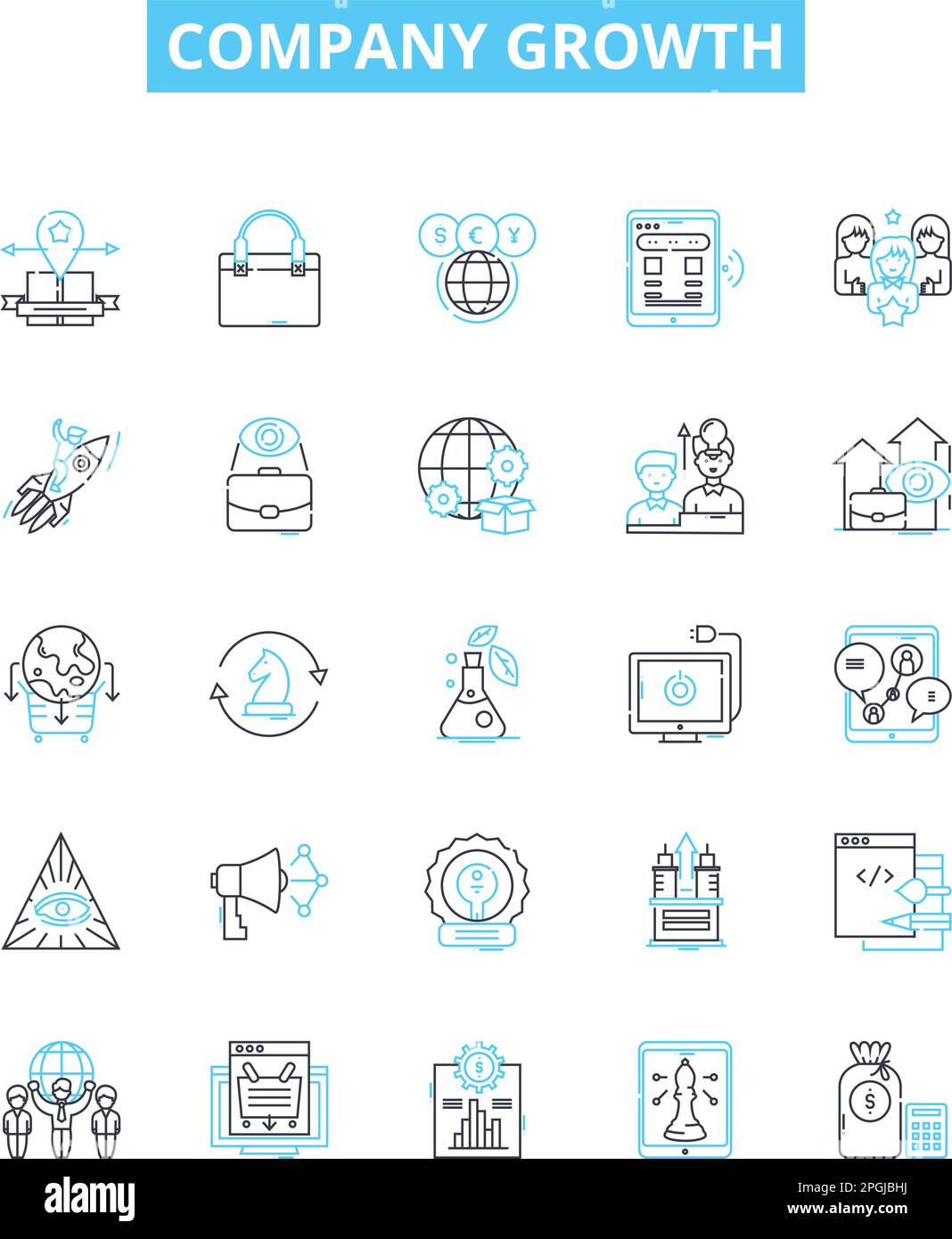 Company growth vector line icons set. Growth, Expansion, Profits ...