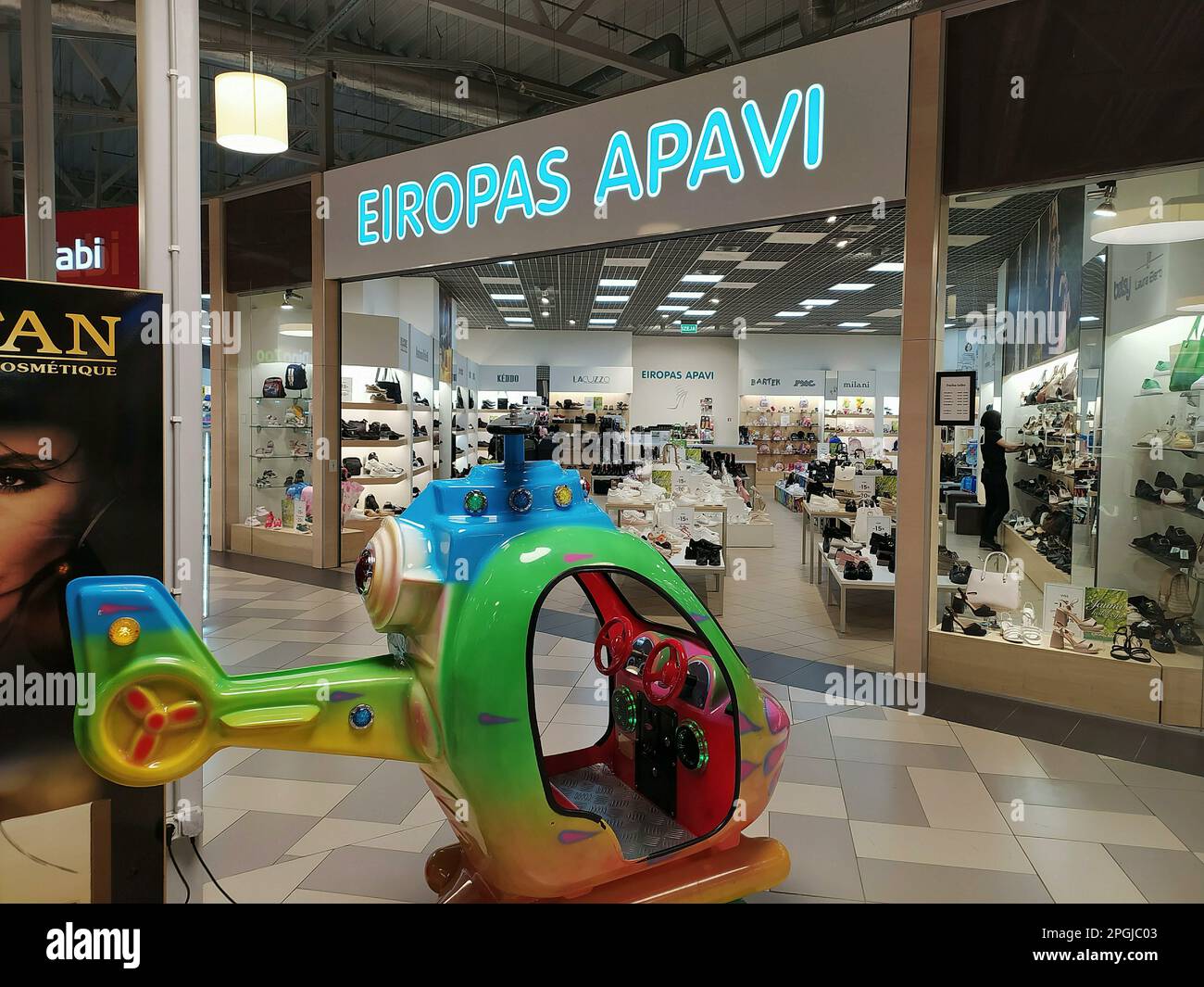 Shop "European shoes" in the Riga supermarket Stock Photo - Alamy