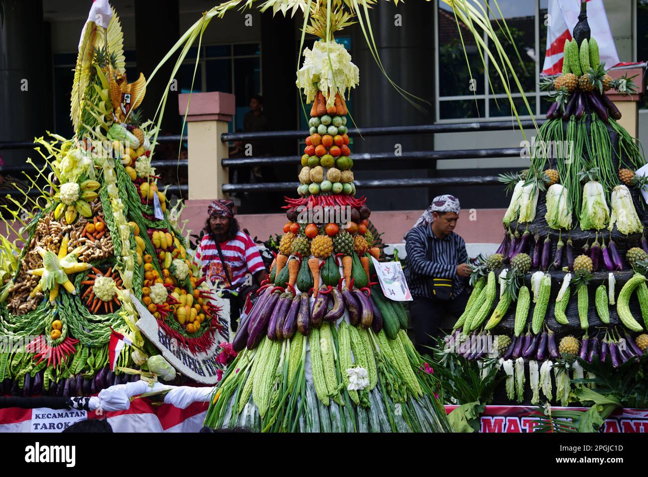 Kirab tumpeng hasil bumi (farmer thanksgiving) to celebrate Indonesian ...