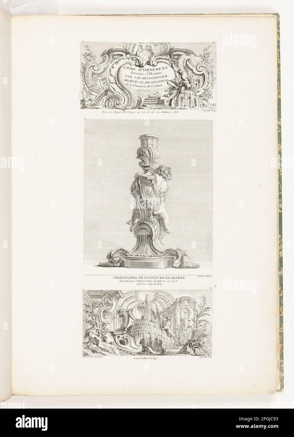 Livres D'Ornemens Inventés & Dessines par J.A. Meissonnier Architecte ...