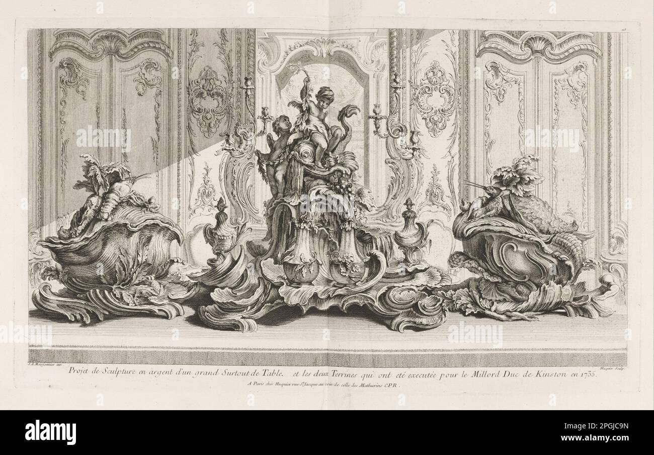 Project de Sculpture en Argent d'un Grand Surtout de Table et les Deux ...