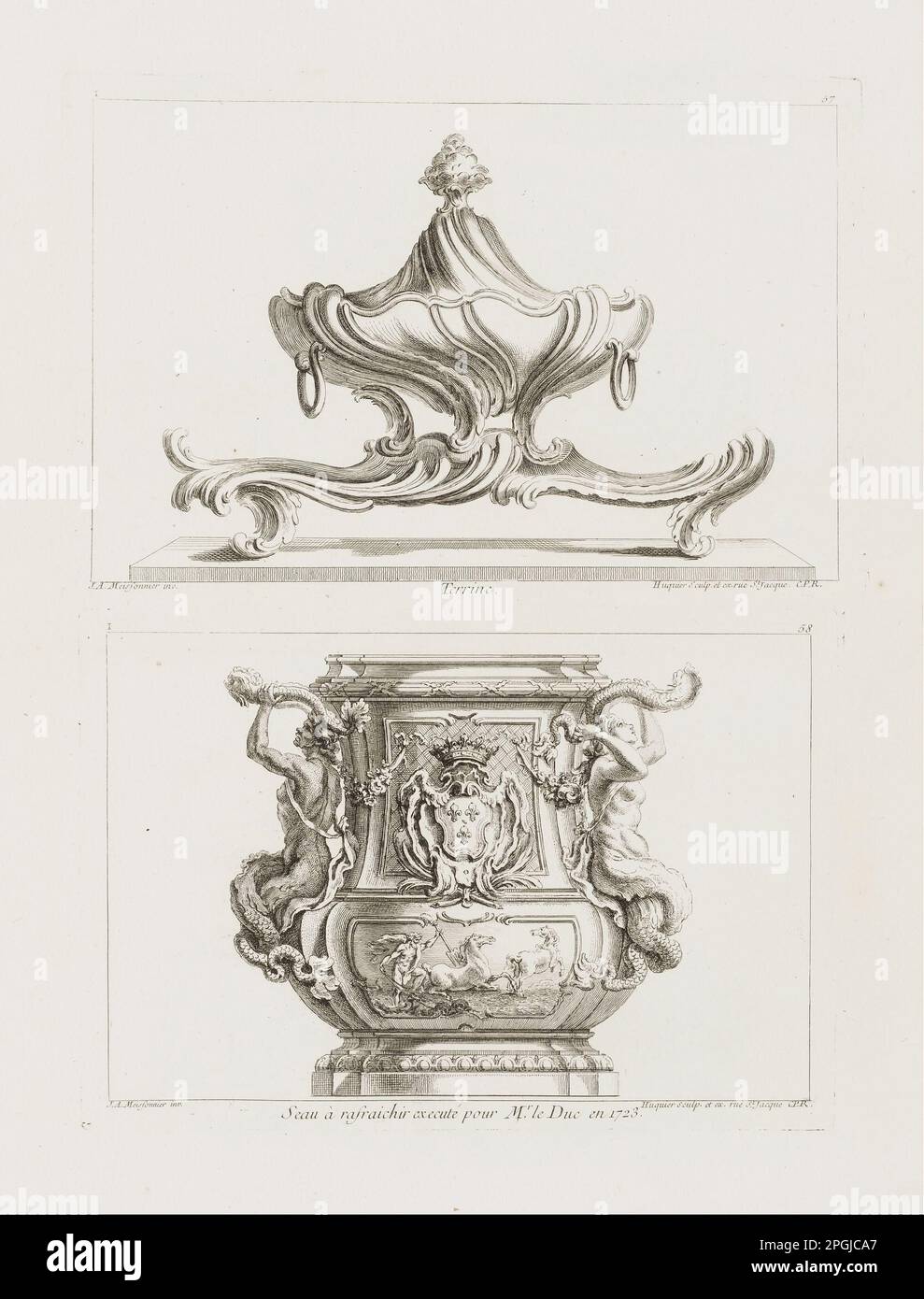 Terrine, pl. 57 in Oeuvre de Juste-Aurele Meissonnier 1748 by Juste ...