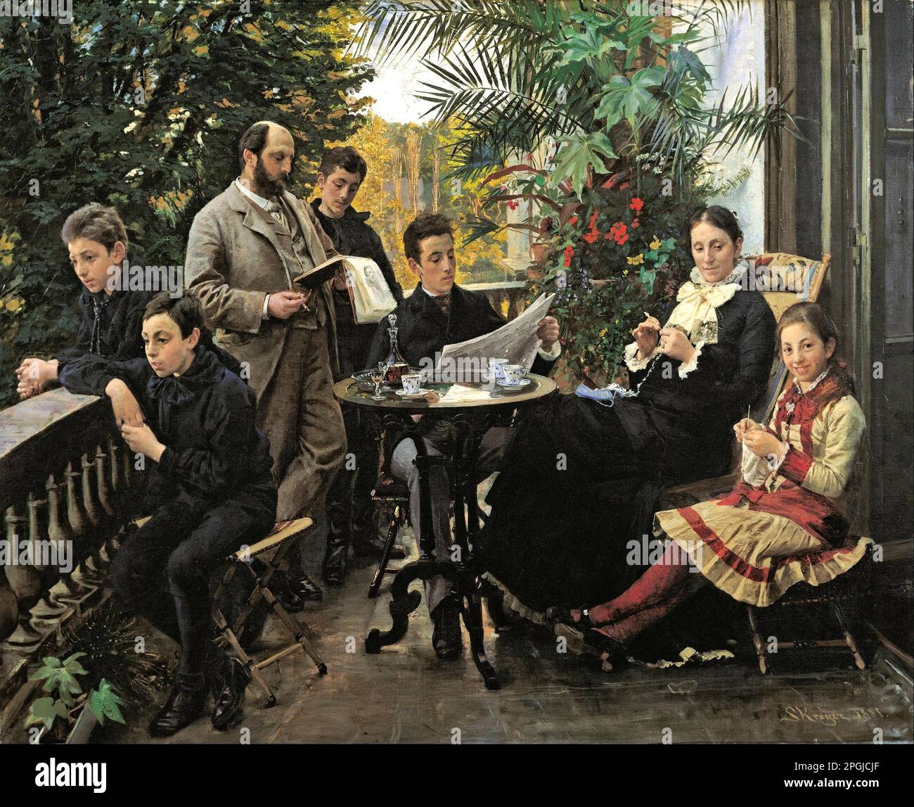 The Hirschsprung family portrait. From the left Ivar, Aage, Heinrich ...