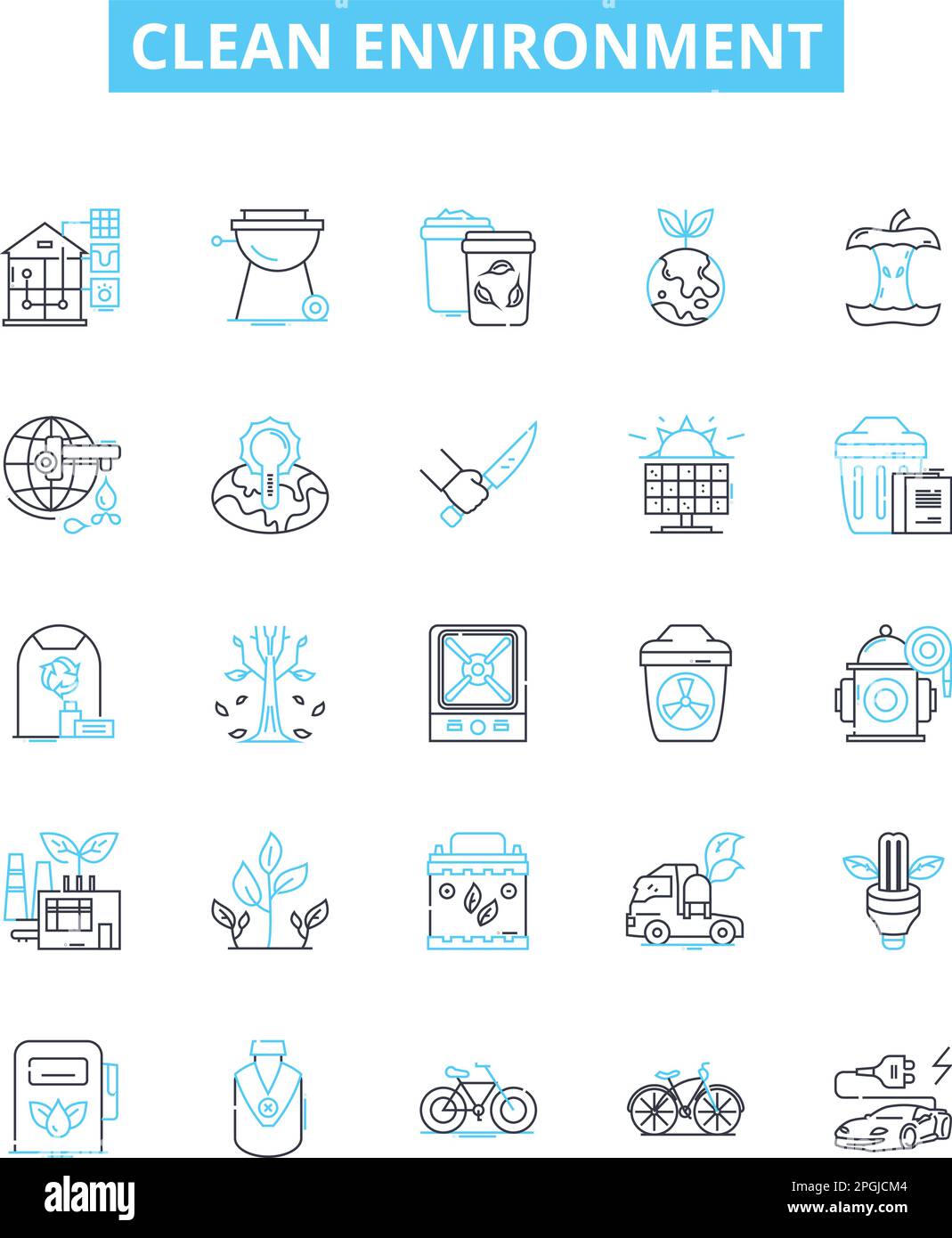 Clean environment vector line icons set. Environment, Cleanliness ...