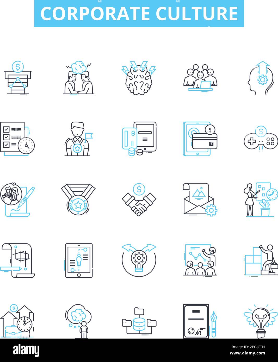 Corporate culture vector line icons set. Business, Professionalism ...