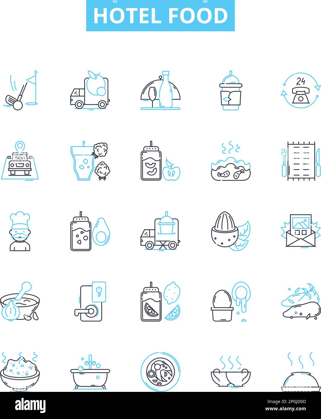 Hotel food vector line icons set. Hotel, Food, Cuisine, Menu, Dining ...