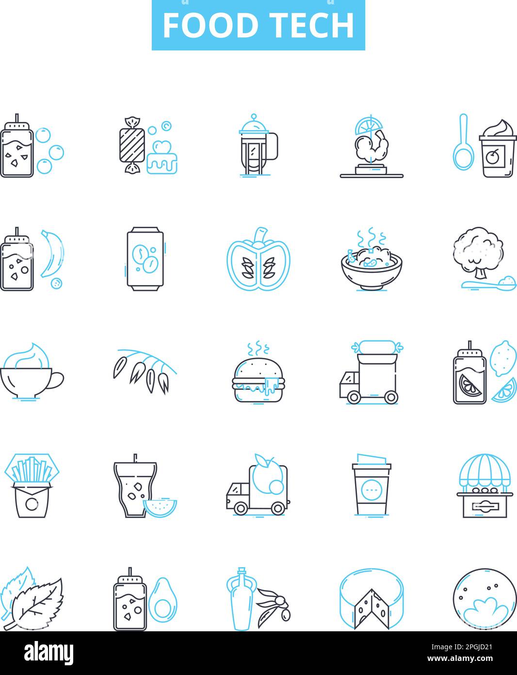 Food tech vector line icons set. Foodtech, Cuisine, Nutrition, Edible ...