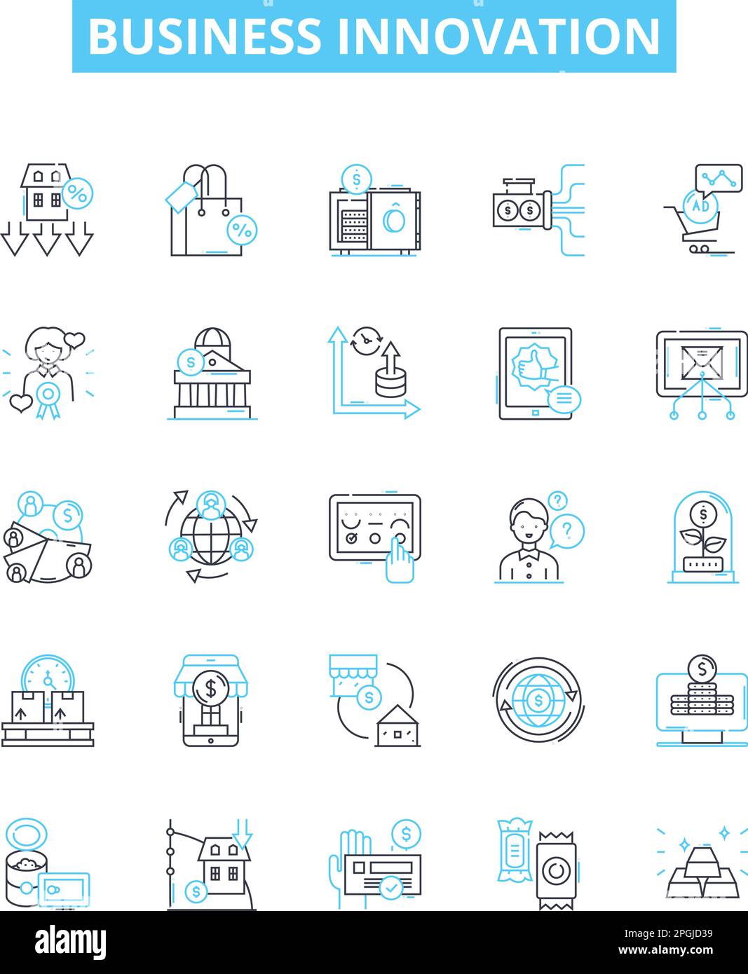 Business innovation vector line icons set. Entrepreneurship, Creativity ...