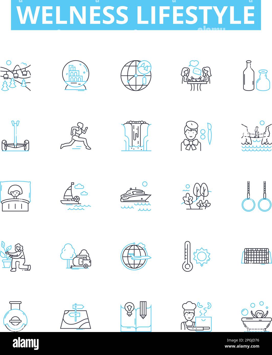 Welness lifestyle vector line icons set. Wellness, Lifestyle, Health ...