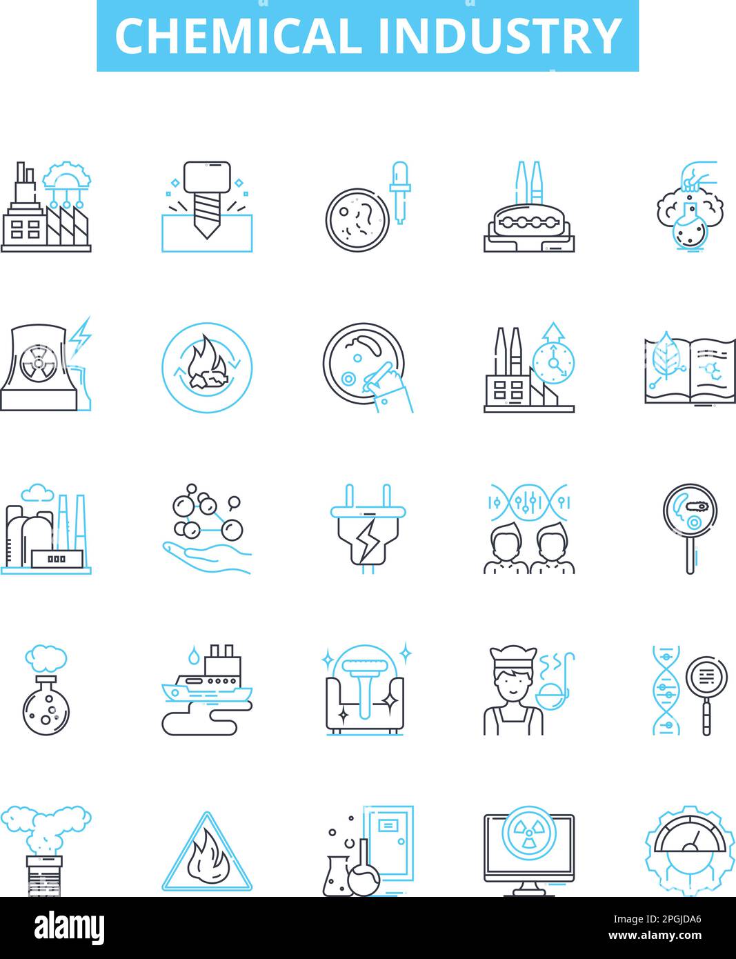 Chemical industry vector line icons set. Chemicals, Industry ...
