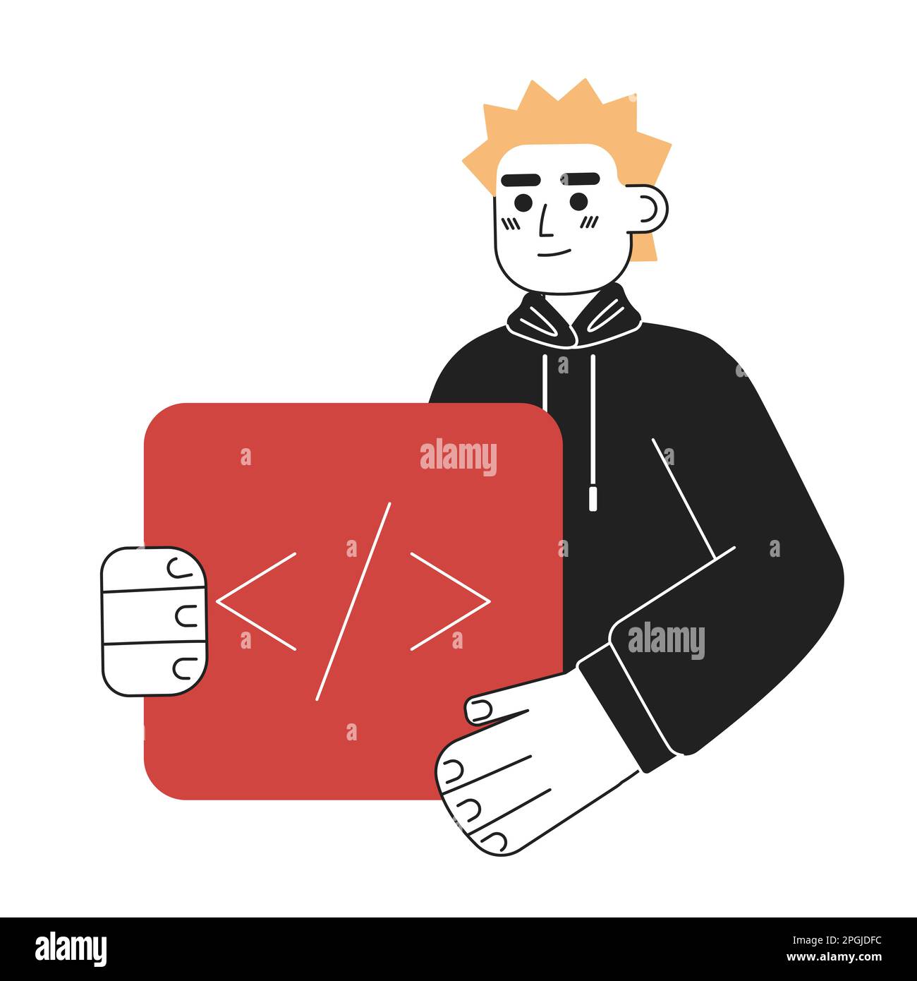 Computer coder job line concept vector spot illustration Stock Vector Image & Art - Alamy