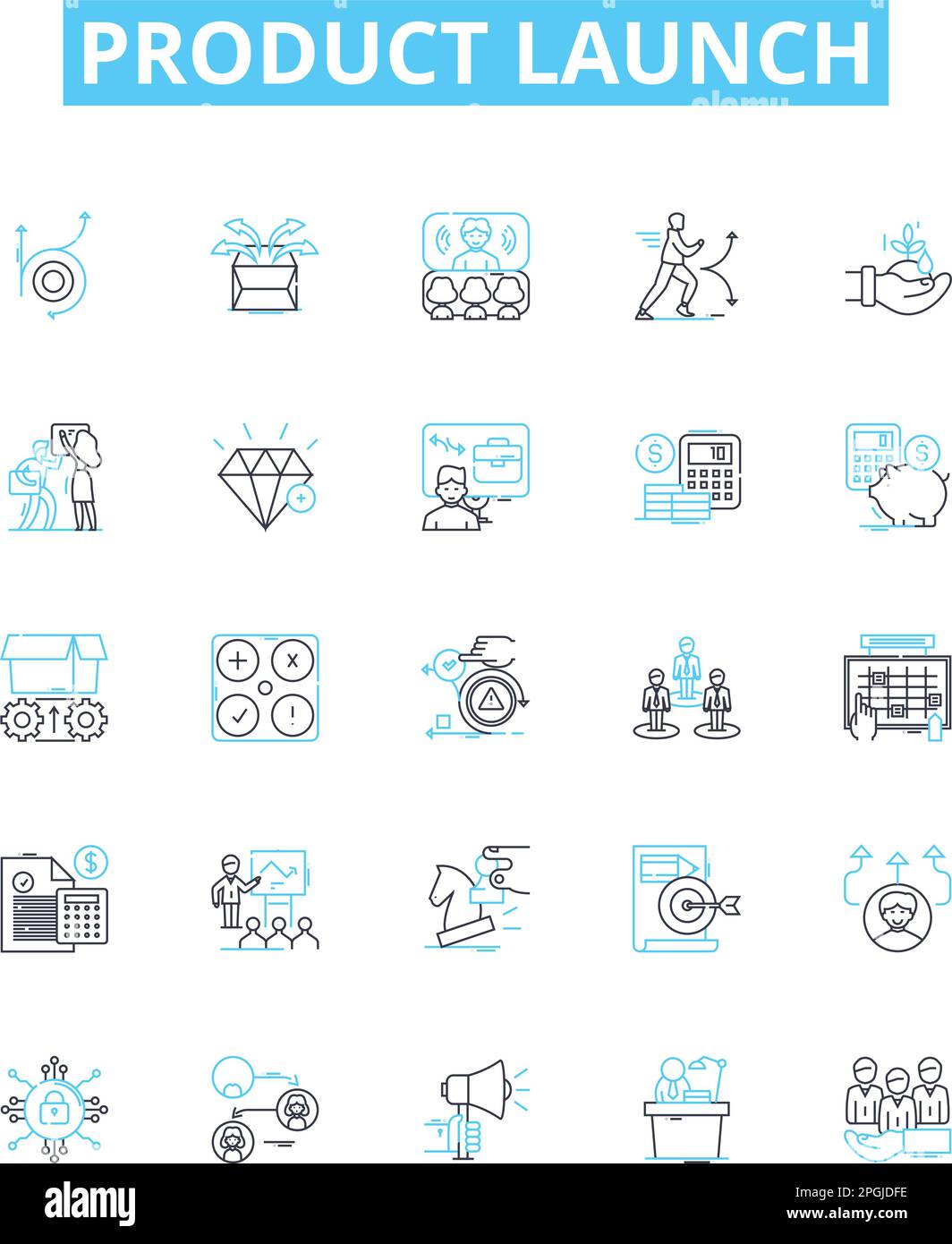 Product launch vector line icons set. Launch, Product, Concept ... Product launch vector line icons set. Launch, Product, Concept ...