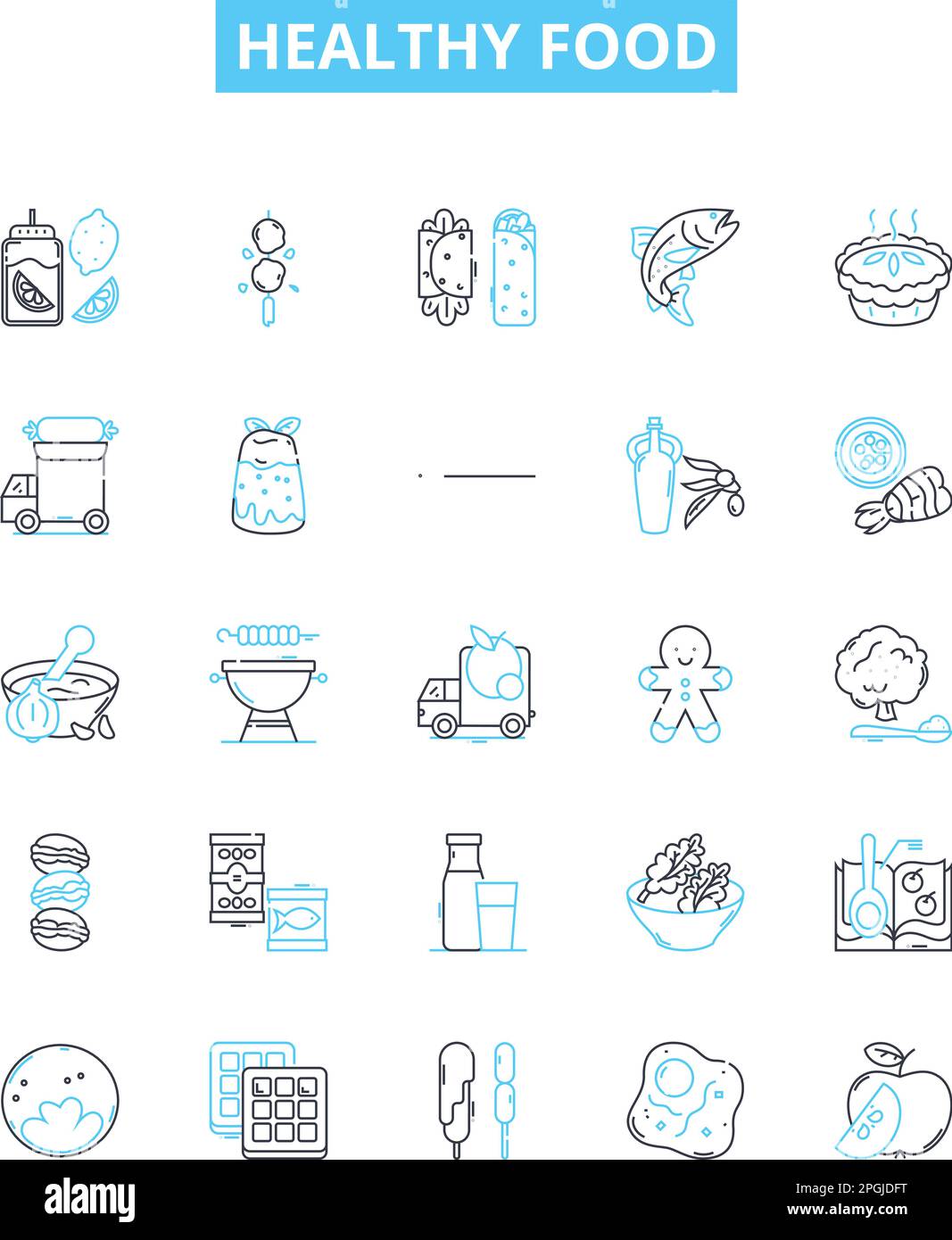 Healthy food vector line icons set. Organic, Nutritious, Balanced ...